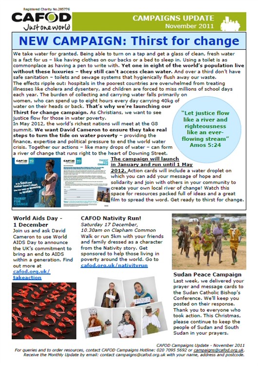 Together4Bristol : CAFOD Campaigns Update